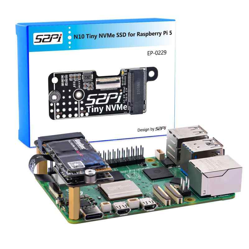 GeeekPi N10 タイニー PCIe M.2 Key-M NVMe SSD PCIe ペリフェラルボード、Raspberry Pi 5用、M.2 NVMe SSD 2230および2242をサポート【互換性】このアダプターボードはRas...