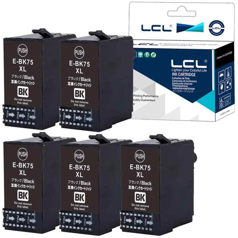 LCL エプソン用 ICBK75 （5パック ブラック） 互換インクカートリッジ 残量表示付き 対応機種：PX-M740F / PX-M740FC6 / PX-M740FC7 / PX-M740FC8 / PX-M741F / PX-M74...