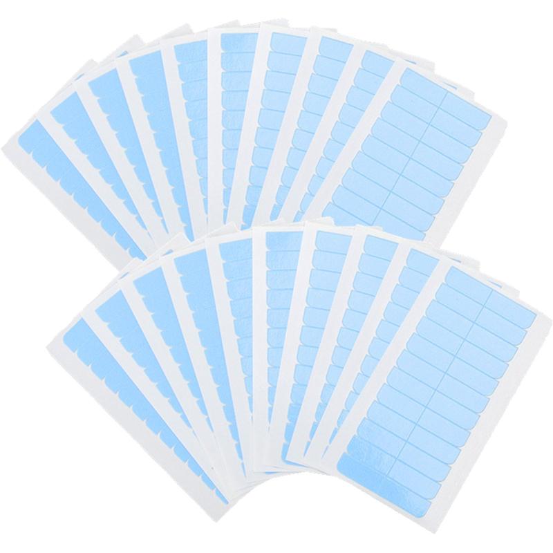 HUIKKJP ウィッグ・ヘアエクステンション用両面粘着テープ 120 枚セット：強力粘着 透明隠し可能 カーブ設計 毛延長交換用 美容ツール かつら接着用大容量高性能価格比セット：10枚の合計120枚のテープを含み、1枚のサイズは4×0....