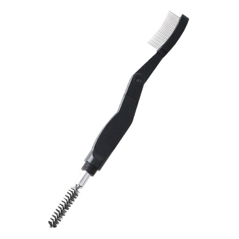 FamGift まつ毛コーム 眉毛 コーム 折りたたみ コンパクト 収納 ステンレス 化粧 マスカラ 旅行小物 眉毛コーム まつげ メイク道具 眉ブラシ ブラック【高品質素材】高品質ナイロン、ステンレス製で耐久性に優れ、壊れにくく、長時間使...