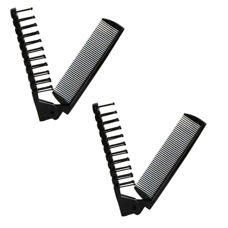 DERRON 折りたたみ可能な髪のコーム 静電気防止くし 携帯用 ポケットサイズ ブラック2個【商品仕様】折りたたみ櫛は全長20.8*1.8 cm、折りたたみ寸法10.9*1.8 cm、黒折りたたみ櫛2個。【持ち運びに便利】折りたたみ型はコ...