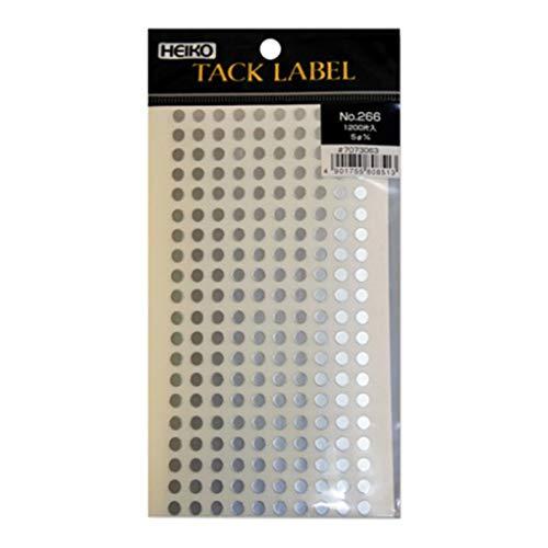 HEIKO タックラベル (シール) No.266 丸 銀 5mm 1200片/62-1029-39サイズ : φ5mm入り数 : 1200片入り (200片×6シート)
