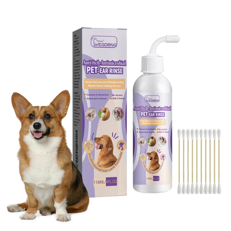 ペットの犬猫耳洗浄液、118 ML、異臭除去耳垢洗浄、犬猫、犬猫専用仕様：118 ML サイズ：4.1 cm*4.1 cm*13 cm耳のトラブルで悩むペットはもちろん、子犬からシニア犬まで全年齢が対象です。耳あかを溶かすことができ、耳の外...