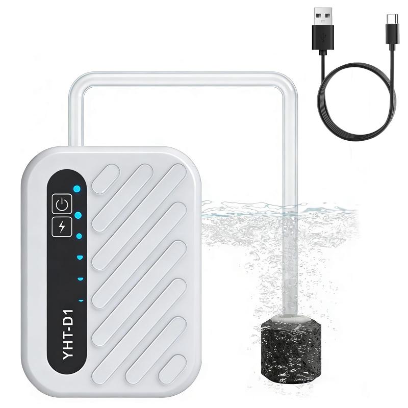 3T6B エアーポンプ 釣り 充電式 エアレーション 静音 水槽 エアー 単口 3段階エアー量調節 間欠モード 約61時間連続駆動 低振動 省エネ 小型 携帯式 魚飼育 魚運送 活き餌用 水槽用品🔇 寝室にも置ける超静音設計...