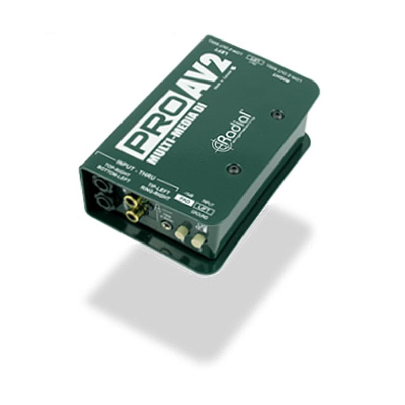 Radial Engineering ProAV2 Stereo Direct Boxアーミーナイフ'のマルチメディアダイレクトボックス使いやすく、超パッシブ型の設計地面にループが原因ハムノイズをなくしBUZZハンドルが大きな音歪みのない