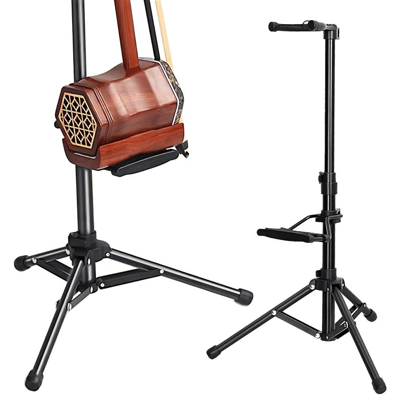 MUYIYANG 二胡 スタンド プロ用 伸縮 折りたたみ 安定性高い 専用収納ケース付き【プロ仕様の安定性】三角形ベース設計＋滑り止めゴム足で、安定性抜群且つ床面を傷付けません。メインパイプは15度の傾斜設計で極上の安定サポートを実現【安...
