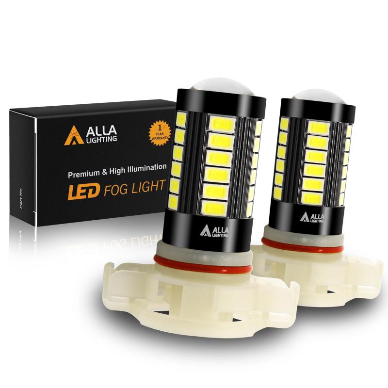 Alla Lighting スーパーブライト 5202 PS19W LED フォグランプ 電球 PS24WFF 5201 DRL, 6000K キセノン ホワイト 2800Lms 12V 交換用 5730 33-SMD LED【2個セット】...