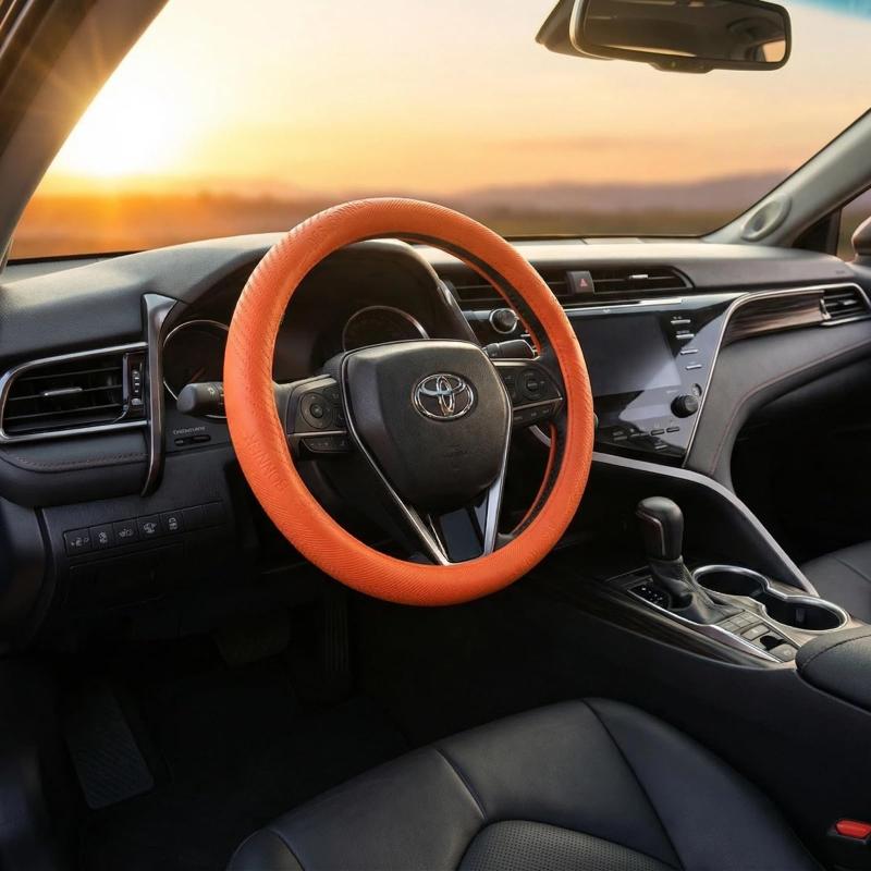 【SOEDZUNG】 超薄1.59mm ベビーシリコーン ハンドルカバー 直径38cm 汎用 一年中ひんやり快適 滑り止め 通気性 ソフトタッチ 5色選択可能 運転快適♕【安心のベビーシリコーン素材、肌触り抜群】ドイツ認定の5Dベビーシリコ...