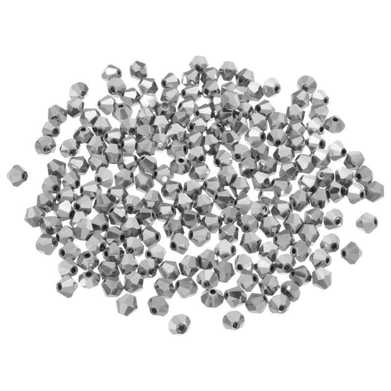 PATIKIL 250個 ガラスビーズ 6mm バイコーン カラフルビーズ 多面的 アクセサリーパーツ 手芸用品 ガラス風 ブレスレット ネックレス イヤリング DIY ハンドメイドパーツ クラフト シルバートー用途: これらの双円錐形ガラ...