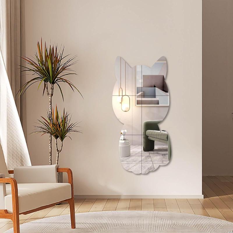 Tumecos 姿見 貼る鏡 全身鏡、 アクリルミラー 3D は壊れません壁掛けミラー化粧鏡柔らかく貼り付け可能室内装飾簡単な取り付け軽量パンチ