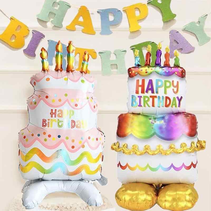 CHENLONB 特大サイズケーキバルーン 誕生日バルーン アルミ かわいい 大きめ おしゃれ 男の子 女の子 パーティー用品 プレゼント 写真撮影 飾り バルーン 2個セットケーキバルーン 誕生日バルーン アルミ かわいい 大きめ おしゃ...