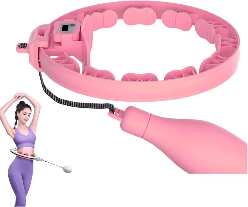 [Maplefea]加重フラフープ ダイエット用 カウント機能付きフラフープ 大人・子供兼用 スマートフラフープ 運動器具 サイズ調整可能 組み立て式 フラフープ フィットネスフープ エクササイズ 1.【加重フラフープで効果的なダイエット】...