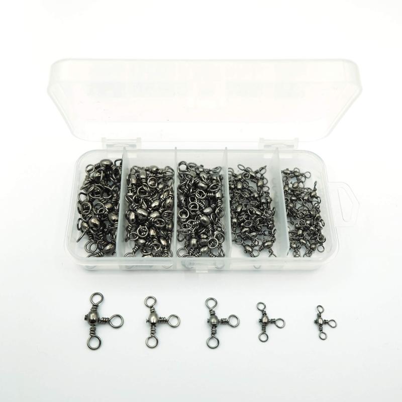 TSURIVALE トリプルサルカン 三方サルカン 三又サルカン ステンレス鋼 お徳用 110個入り 5サイズ選択可能 ケース付き コネクター フィッシングタックルツールアクセサリー 釣り道具 釣り用品【素材 】：SUS304ステンレス鋼　...