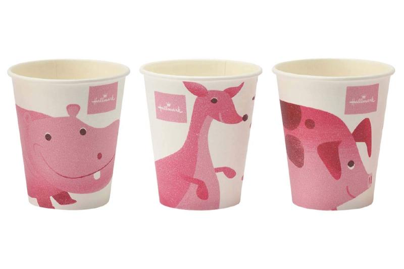 【ケース販売】サンナップ ホーぶつカップ [パンダ・ゴリラ・シマウマ] 205ml/7oz/2500個入り C20100ZHM