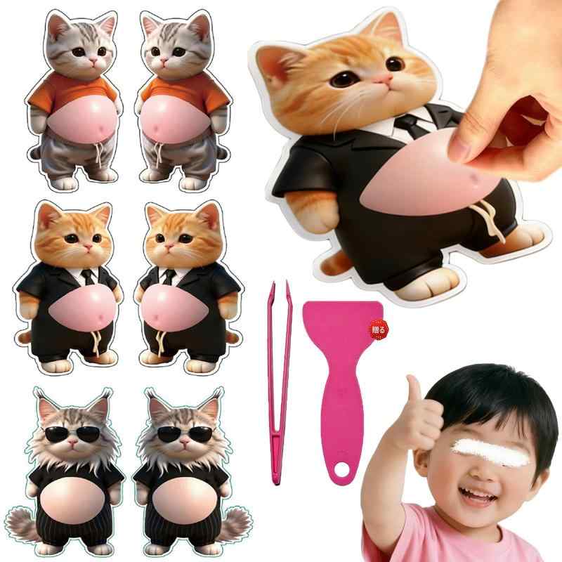 お腹ぷにぷにシール 猫 犬 お腹シール 3dステッカー 立体 動物 柔らかい 大きな腹 デブ 犬 ステッカー 5/6/8枚 ストレス解消おもちゃ 日記帳 デコレーション DIY 手帳 水筒 アルバム 携帯電話飾【3D立体設計で視覚と触覚を楽...