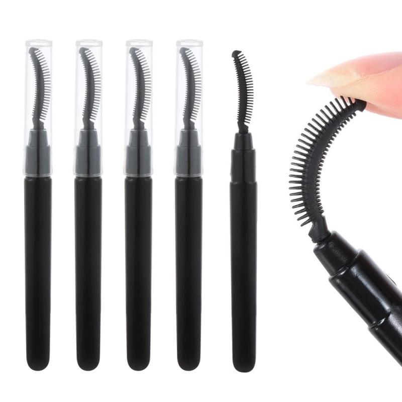 Qicarkey 1pcsシリコンラッシュブラシと3pcsまつげコームアイブロウブラシ、まつげセパレーターマスカラアプリケーター、汚れが固まらない、自然にリフトアップするラッシュブラシ、使いや