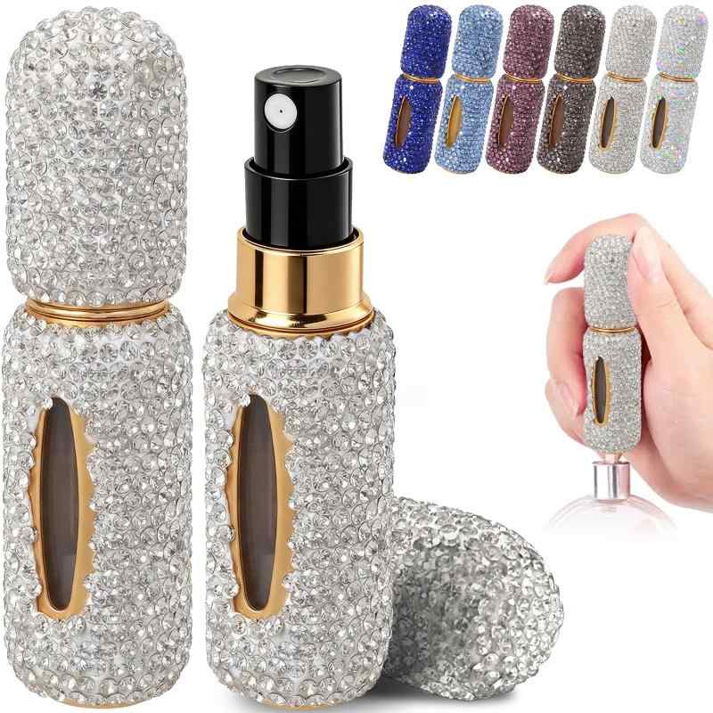 「ダイヤモンドのような超キラキラ」T Tersely アトマイザー 香水 ボトル 底部充填 ワンタッチ補充 香水噴霧器 持ち運びに便利 漏れない 詰め替え 小分け コンパクト 持ち歩きボトル 入れ替