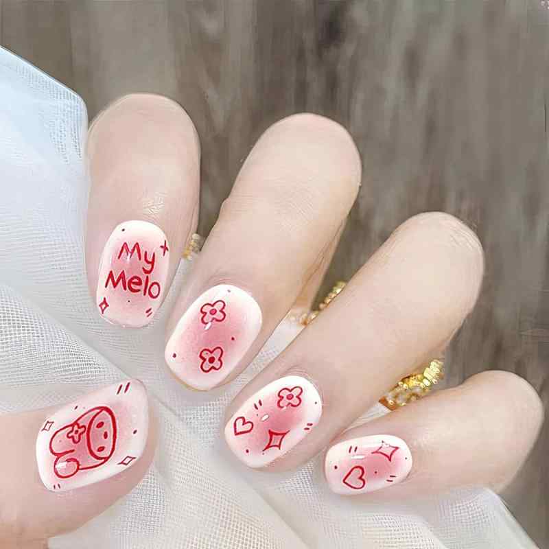 AAGWW ネイルシール しずくちゃん シール 3D カートンキャラ風 防水 防汗 残胶なし 多デザイン 子供・ガール向けネイルアート 可愛い ギフト