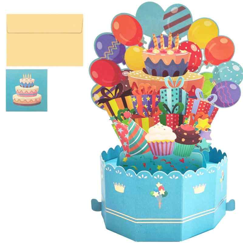 WD&amp;CD 立体バースデーカード 誕生日カード メッセージカード 誕生日 立体 封筒付き 3D ポップアップカ ード 大人 おしゃれ birthday card💐 サイズ — 1枚カード17X16cm（折り畳み ）封...