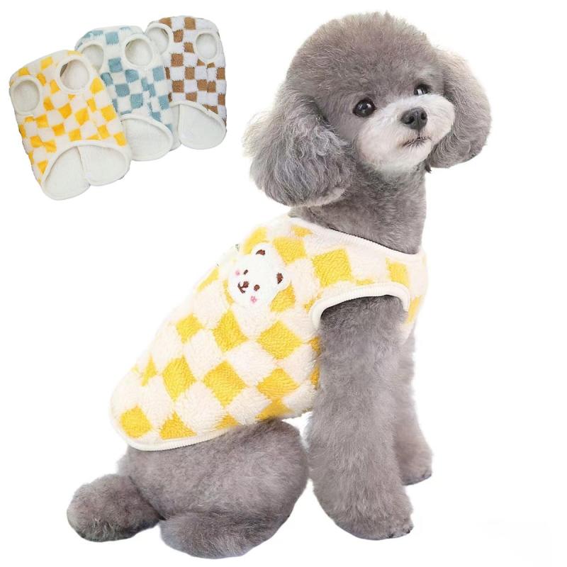 犬服 ペット服 ドッグウェア ベスト 秋冬 防寒 暖かい 可愛い 柔らかい 人気 ファッション ノースリーブ 着脱簡単 抜け毛防止 お出かけ 家着 お散歩 小型犬 中型犬【商品仕様】素材：ポリエステル 適合シーズン：秋冬 このペット服は、猫...