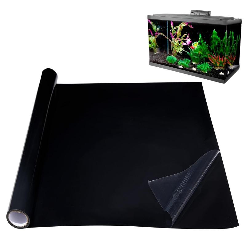 Lakymisy 水槽背景シート 黒 水槽背景ステッカー 水槽用バックグラウンド PVC背景ポスター 水槽の黒い背景 水族館ポスター 水槽フィルム 静電吸着 接着剤不要 水槽アクセサリー 幅40cm*長さ200cm