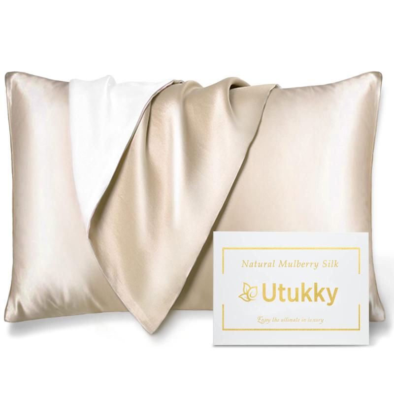 Utukky シルク枕カバー【TVで紹介】まくらカバー 片面シルク枕カバー 50×70cm 6Aクラス 封筒式枕カバー シルクピローケース テンセル 洗える 寝癖軽減 抗菌防臭 美髪・美肌 敏感肌に優しい 四7月16日放送の日本テレビ「ゼロ...