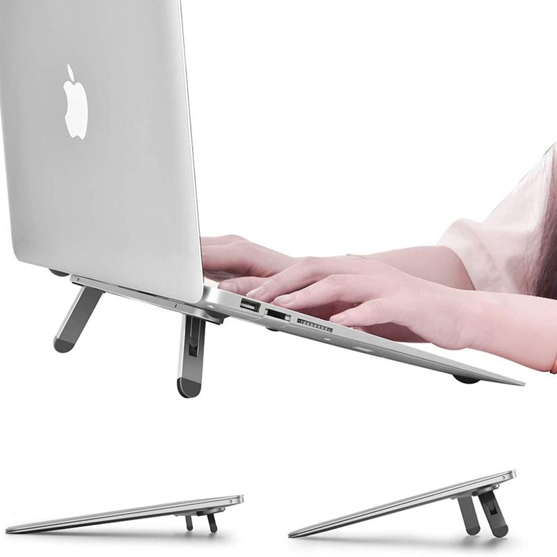 nediea ノートパソコンスタンド デスク用 ノートパソコン冷却 PCスタンド 貼り付け キーボードライザーポータブルで折りたたみ可能: ノートパソコンスタンド 貼り付け型はアルミニウム合金製で、堅牢で耐久性がある。折りたたみ式パソコンス...
