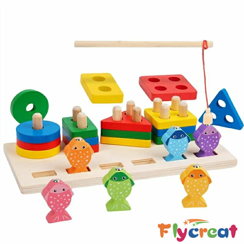【知育玩具】手先の器用さだけではなく、創造力や集中力、観察力を育むのに適しています。色や形の認識ができるようになるため、自然と脳の発達を促進する。目で見た情報と手の動きをあわせて動かす練習ができます。 【丈夫で木製】木製おもちゃは、プラスチ...