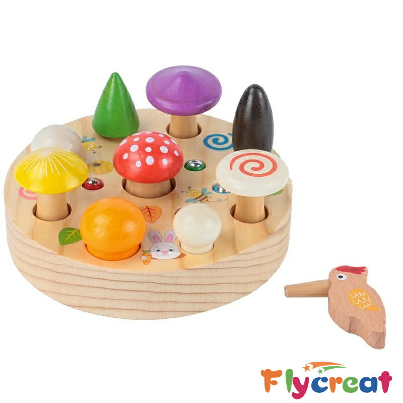 素材：木で作られだ子どもパズルです。木製パズルはあたたかみがあるので子ども中で大人気！また丈夫作りで、子どもは投げでも壊れにくい長く遊べます。六歳以上 マグネット遊び：磁石の魚釣り遊びとは違って穴の中にはカラフルな虫があり、マグネットを付属...