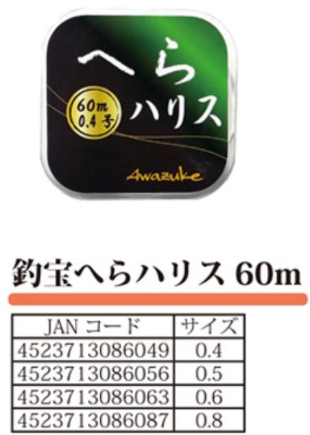 【泡づけ本舗】釣宝ハリス　0.4 ※画像はサンプルです。 【ネコポス/メール便】発送専用商品です。 （※日時指定不可※代引き不可、ポスト投函、送料全国一律　400円） 本商品のみの場合、何個 でも【ネコポス/メール便】で発送可能。 ※398...