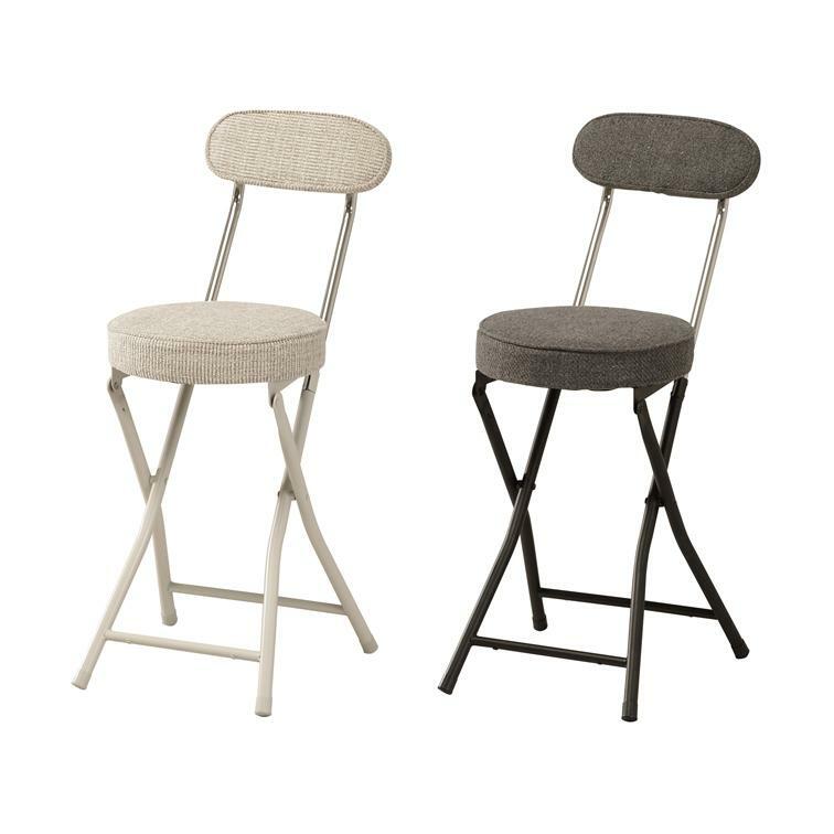 商品情報サイズ本体サイズ：W340×D440×H750mm●座面高：φ300mm●折り畳み時：W340×D125×H845mm材質張地：布（ポリエステル100％）●材質フレーム：スチール（φ19.1mm）カラ−グレー（GY）べ-ジ（BE））...