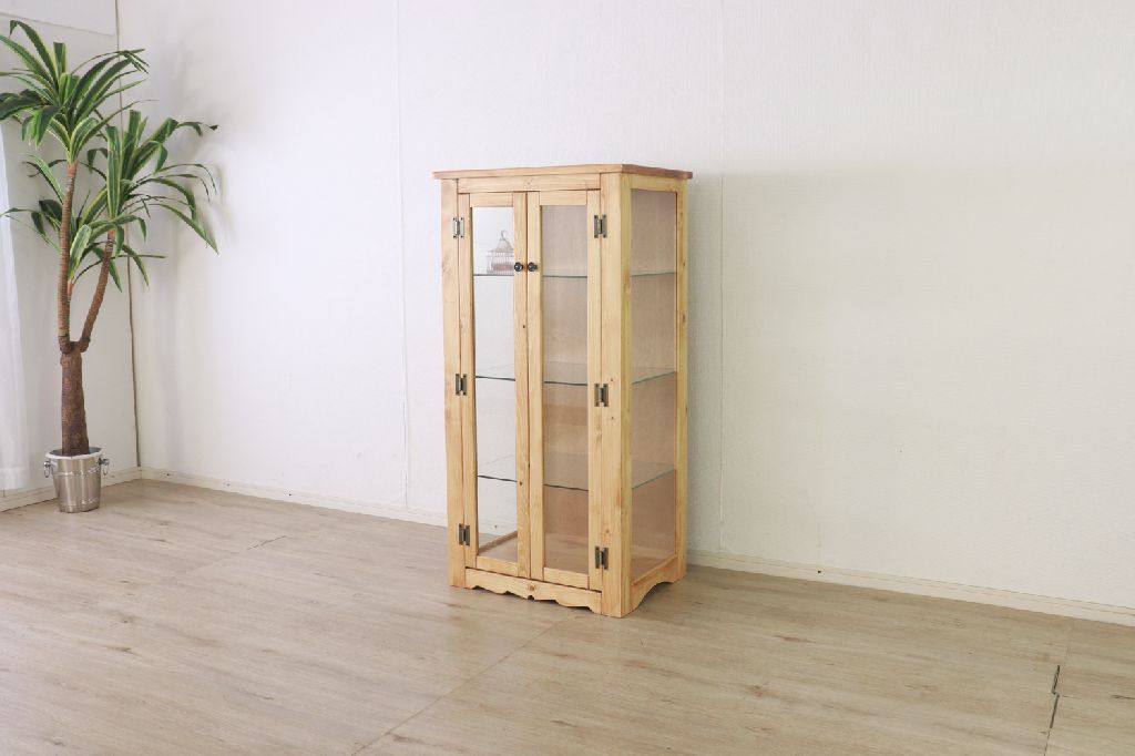 キャビネット　ディスプレイキャビネット　60センチキャビネット カントリーキャビネット カントリーキャビネット　かわいいキャビネットW600×4445×H1200mm 5