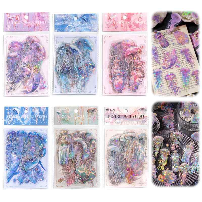 LANJING 120枚 ステッカー シール 手帳シール 透明ステッカー ステッカーセット PET素材 イラスト風 シンプル アート風 DIY スマホケース用