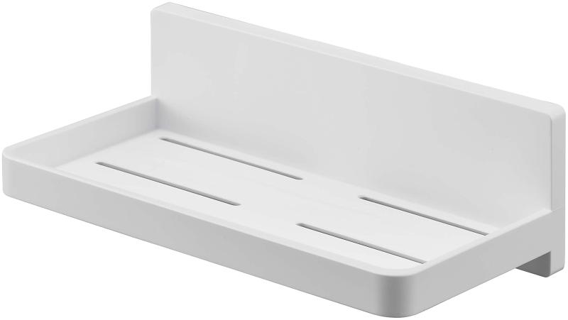 山崎実業(Yamazaki) フィルムフック トレー W18 ホワイト 約W18×D10×H6cm ミスト MIST 浮かせて 一括収納 洗面収納 5964常温