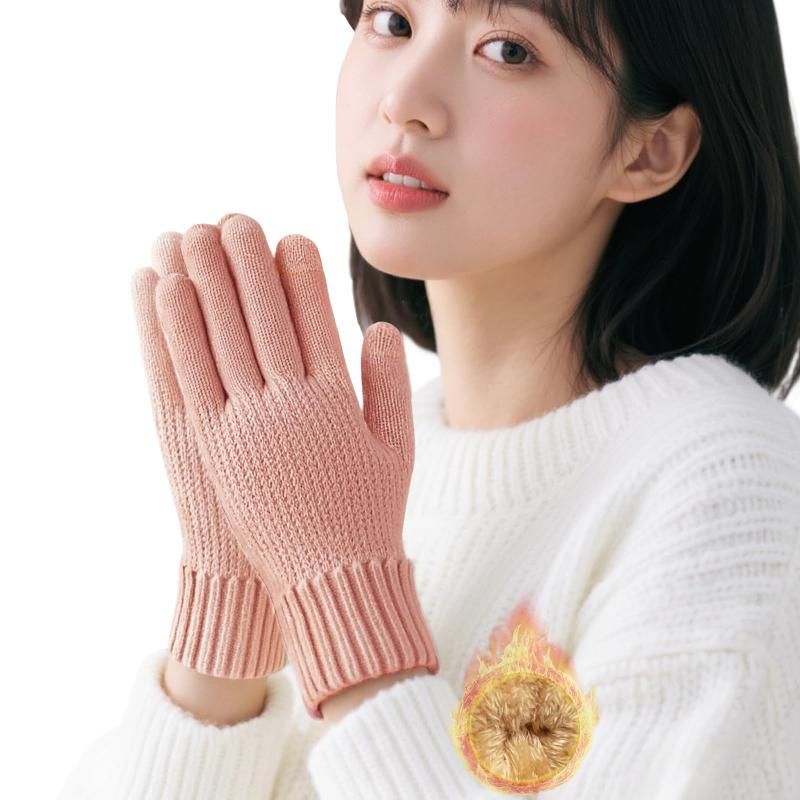 [Hopsooken] レディース 冬用手袋 内側フリース付き 防寒 保温 スマホ対応 ふわふわ 柔らかい 通勤 通学 ドライブ 自転車 クリスマス プレゼント グローブ 防寒手袋