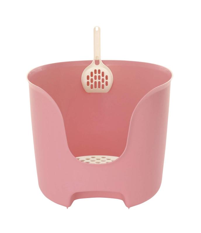 ラプレ 壁高ネコトイレ猫用体重目安/8kg以下サイズ/本体：41×50×31.5H(cm) 　ステップ：18.3×12.9×3.2(cm) 　入口高さ：14H(cm)材質/ポリプロピレン付属品/スコップ