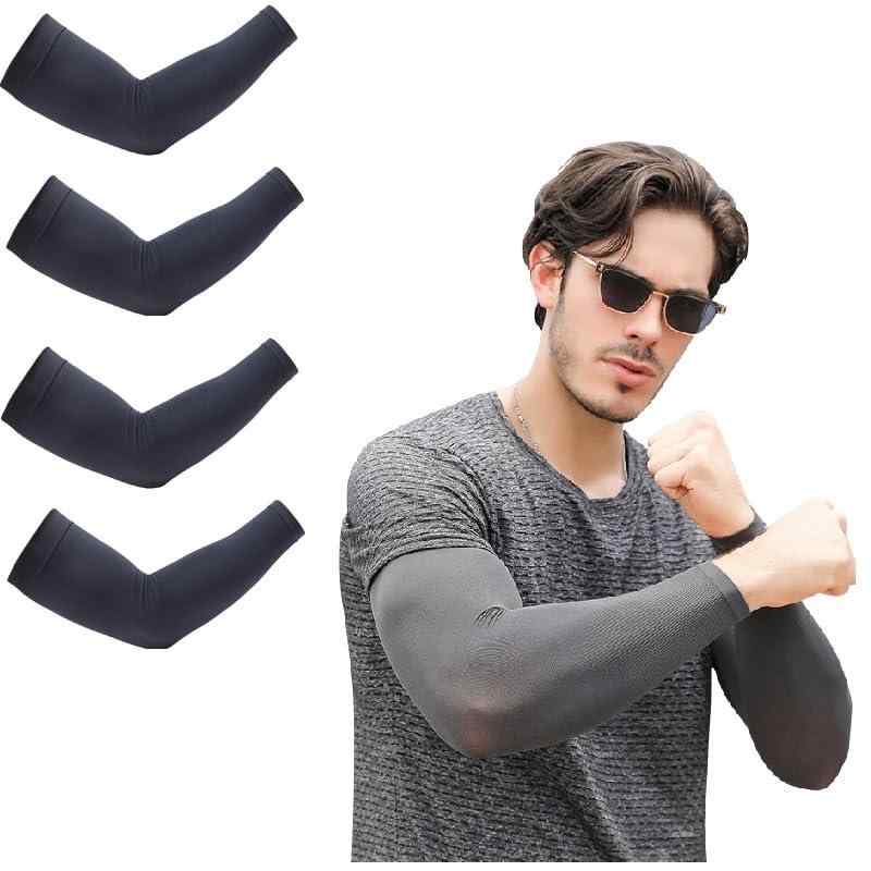 [VERISSY] アームカバー メンズ 4枚 uvカット 冷感 作業用 2セット UPF50+ 腕カバー サポーター ロング スポーツ 紫外線対策 日焼け対策 アウトドア 吸湿速乾 ストレッチ 伸縮性 通気性 ひんやり日焼け防止に最適なア...