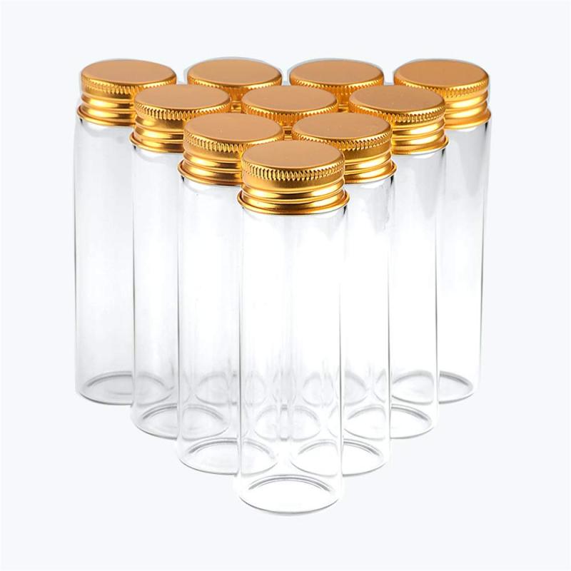 15ml25ml40ml50ml60ml金の螺旋口のアルミニウムの蓋を持つ透明なガラスの瓶-6つ