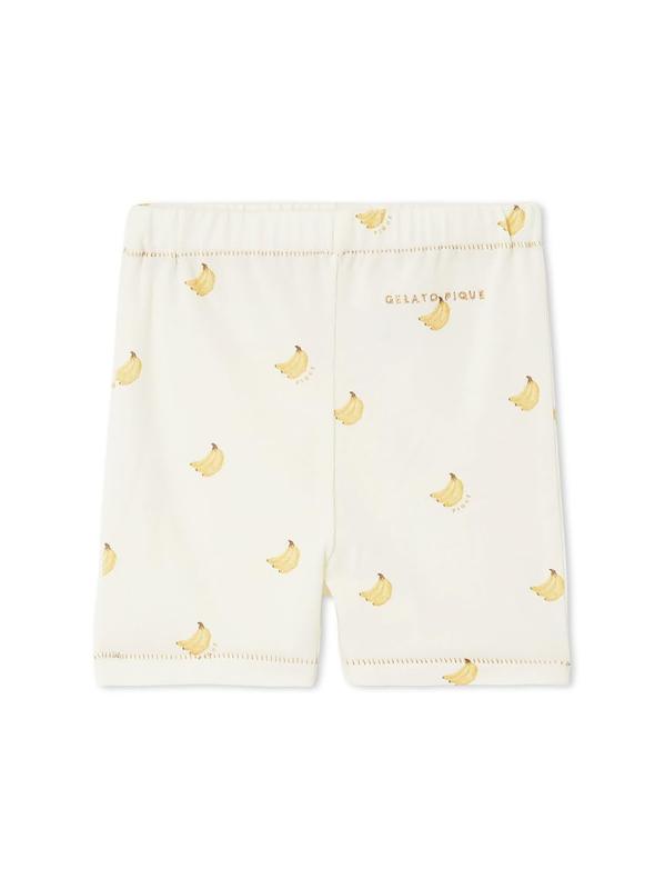 [ジェラート ピケ] BABYバナナ柄ハーフパンツ PBCP252438YEL80素材:本体:綿58%、レーヨン40%、ポリウレタン2%サイズ表記:80,ウエスト:42~60cm,ヒップ:53cm,股上:19cm,股下:7cm,わたり幅:1...