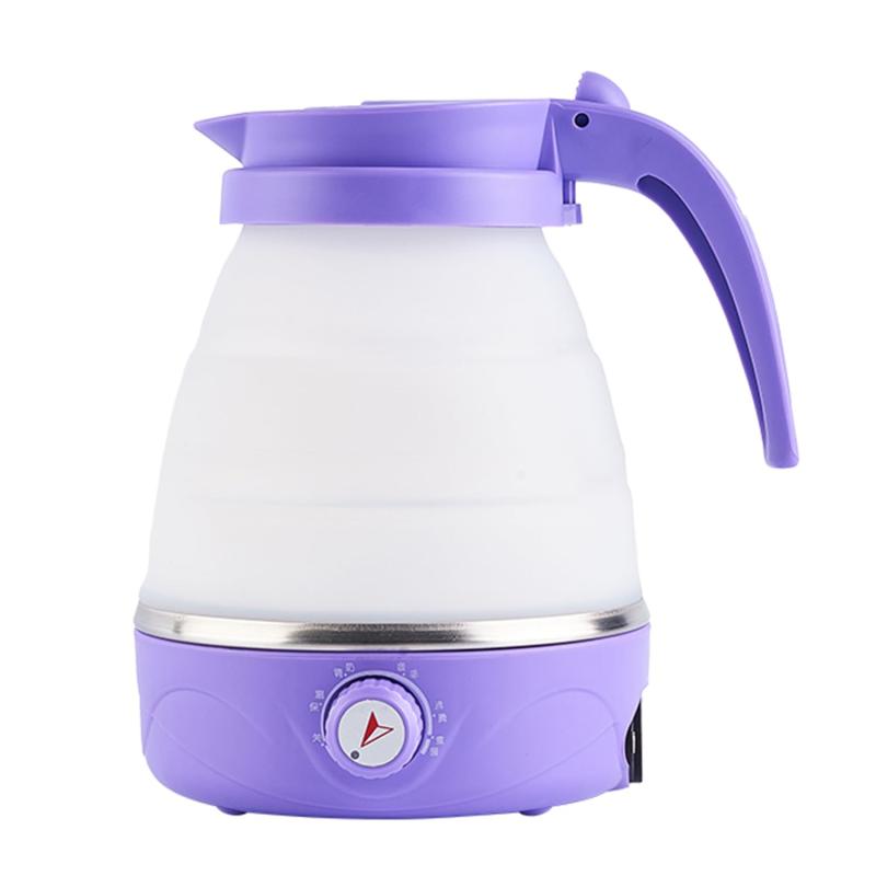 Aseech 折りたためる電気ケトル ミニ 温度調節 空焚き防止 コンパクト トラベル 折りたたみ 600ml 1-6人用 電気ケトル ダブル保温 携帯 持ち運び 車中泊本体サイズ：13.7*12.8*2.2cm　外箱サイズ：16.5*17...