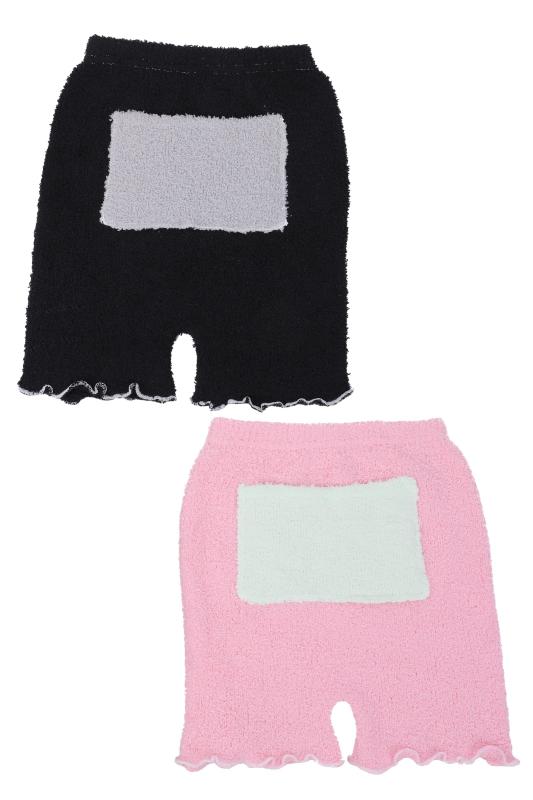 [Rurumi] 前後 カイロ ポケット 付き ふわもこ パンツ 2枚セット あったか 腹巻き ふわふわ もこもこ マシュマロ 冷え対策 防寒カイロポケット付の暖かふわもこパンツ2枚セットです。カラーはピンクと黒の2色です。マシュマロ素材の...