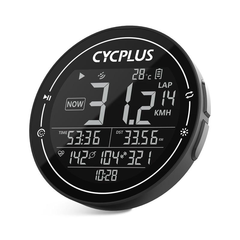 CYCPLUS サイクルコンピュータ GPS 自転車スピードメーター 大画面 ANT+センサー対応 STRAVAデータ同期表示項目（13種類）：スピード、タイム、距離、獲得高度、獲得標高、勾配、心拍数、ケイデンス、パワー、積算距離、気温（冬...