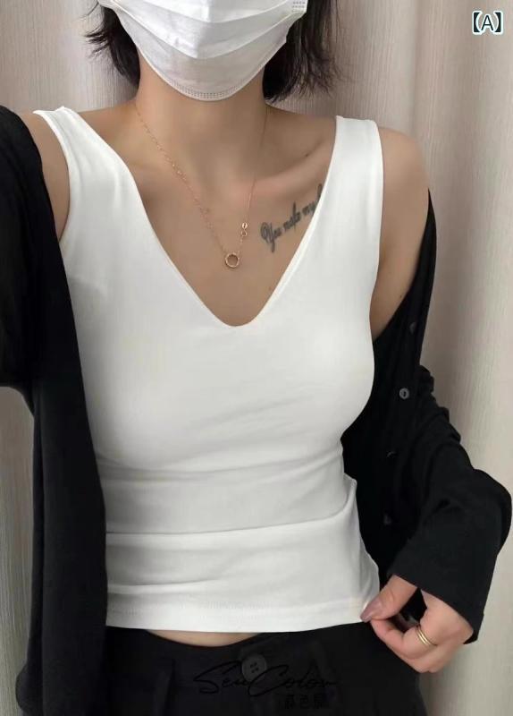 ・カテゴリ: 吊带背心・スタイル: 百搭・主な素材: 綿・主な素材含有率: 90%（含）-95%（不含）・カラー展開: 白色、浅灰色、深灰色、黒色、红色、咖色・サイズ展開: 均码・詳細: 海绵垫・生地の厚さ: 適中(181-200g/平方メ...