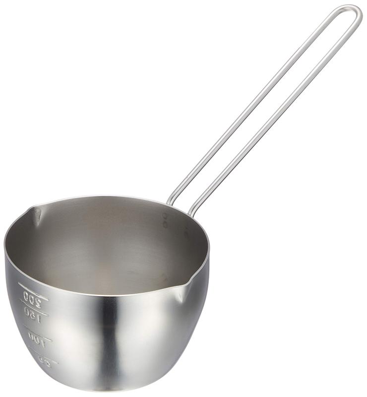 工房アイザワ アイザワ 計量カップ200cc No.70096本体サイズ:8.8×95×19.5cm本体重量:96g材質:18-8ステンレス原産国:日本