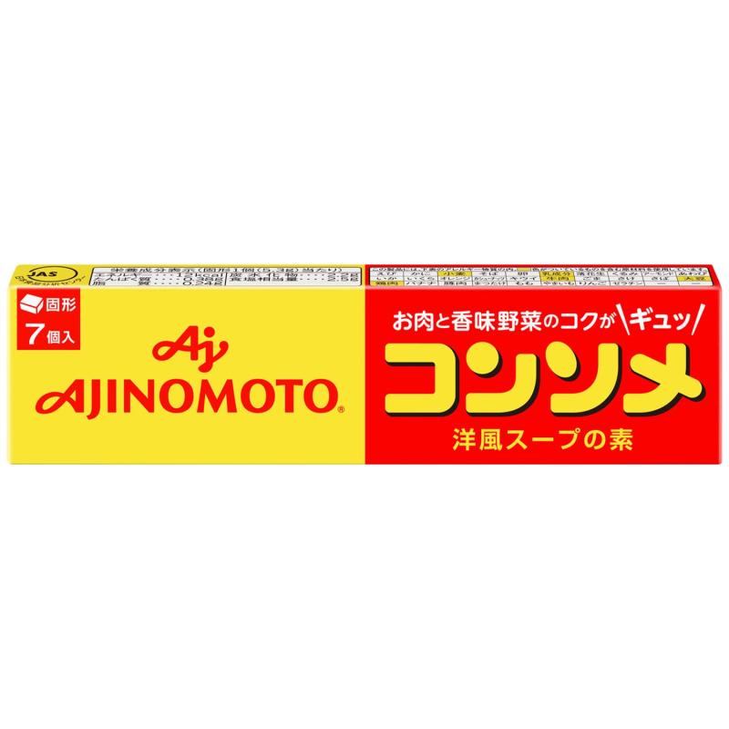 Ajinomoto 味の素 KKコンソメ 固形 7個入×6個カロリー:キューブ1個(5.3g)当たり12kcal原材料:食塩、乳糖、砂糖、食用油脂、野菜エキス、香辛料、酵母エキス、しょうゆ、ビーフエキス、チキンエキス、果糖、酵母エキス発酵調...