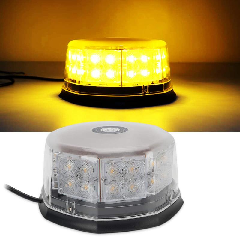 Auovo 回転灯 警告灯 32LED ランプ ライト 12V-24V兼用 32w フラッシュ ストロボ ライト 道路維持 修繕 道路標示 ハイウェイパトロールカー 清掃車 除雪車 視認性 着脱簡単1.シガーソケット部分の切り替え：シガーソ...