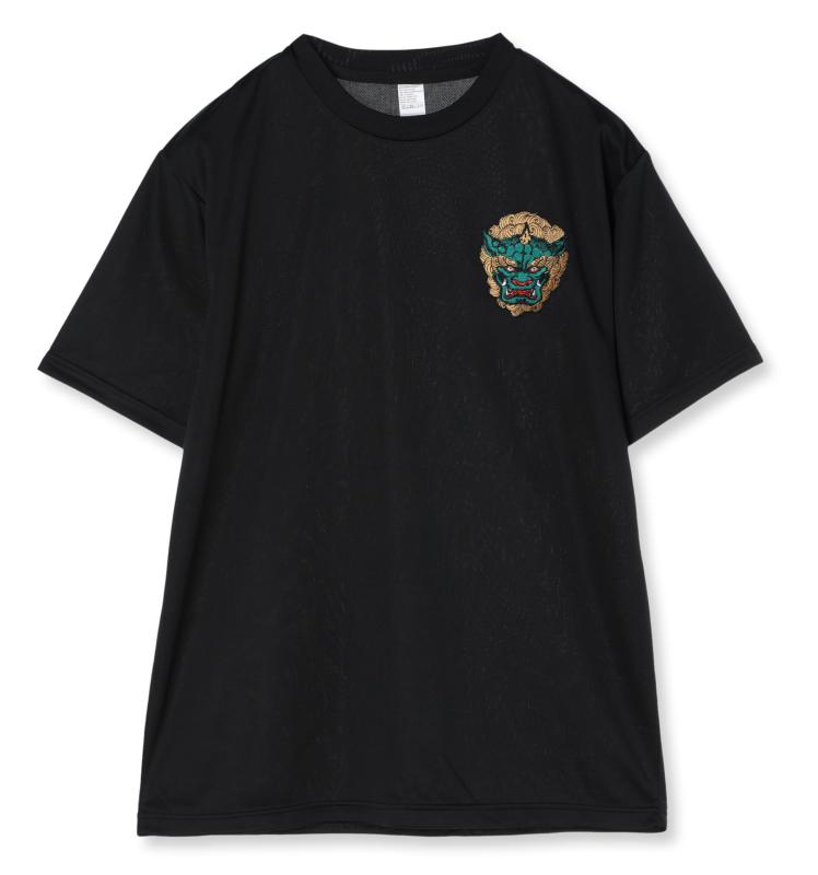 [エフスタイル] 和柄刺繍ワッペン付 UVカット・吸汗速乾 ドライTシャツ F-SD021128 ブラック4.4オンスワッペン1ヶ所《Sサイズ》着丈/約65cm 身幅/約47cm 袖丈/約20cm 肩幅/約44cm