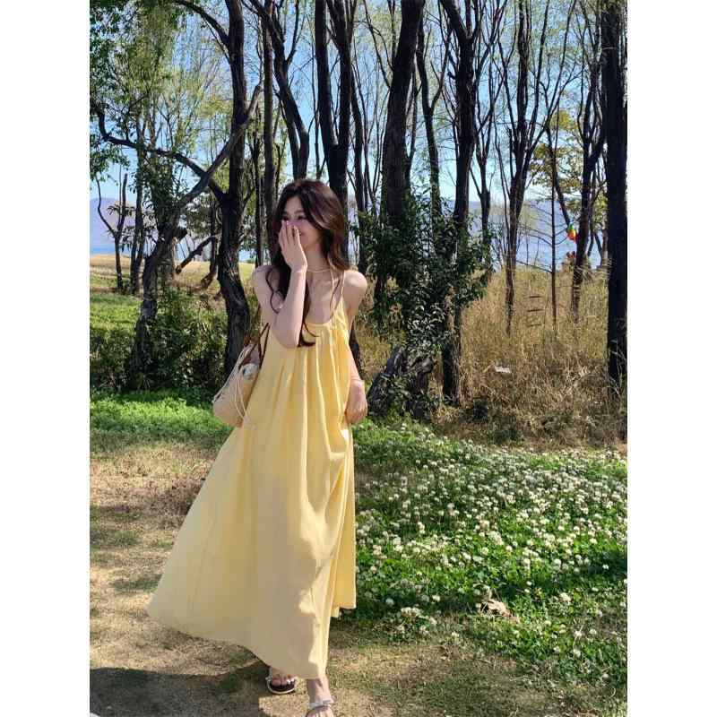 ・スタイル: 街頭風・カテゴリ: ワンピース・スカート丈: ロング・スカートタイプ: 吊帯・ネックライン: 吊帯・袖丈: ノースリーブ・サイズ展開: S,M,L,XL