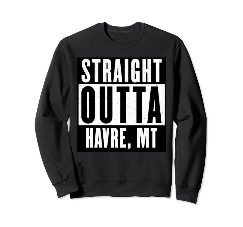 Straight Outta MONTANA Tシャツ HAVRE Home Tシャツ Vネック Tシャツ トレーナー州、愛、ギフト、ギフトアイデア、米国、愛国心、アメリカのビンテージ。Straight Outta Tシャツ ビンテージTシ...