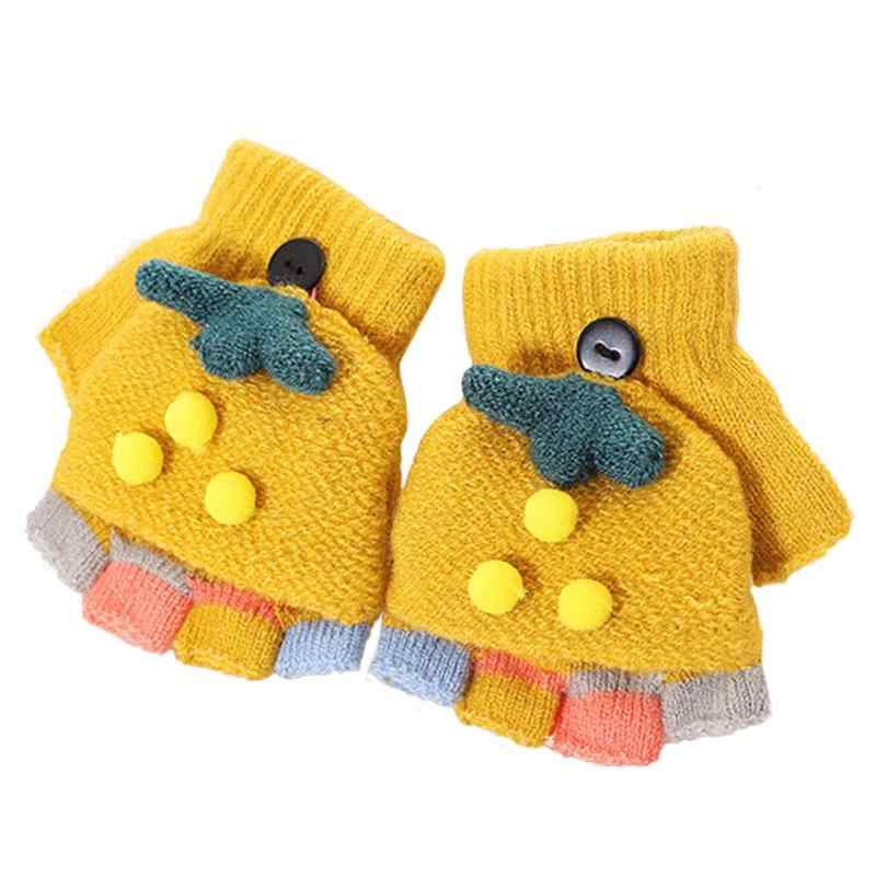 [eigenn] 手袋 キッズ ニット グローブ 子供用 ベビー 赤ちゃん 男の子 女の子 ミトンカバー付き 指切り 半指 防寒 あったか 雪遊び 通園 通学 可愛い素材：ニット　指先が自由に使えるので、手袋をしたまま宿題を書いたり、スマホ...